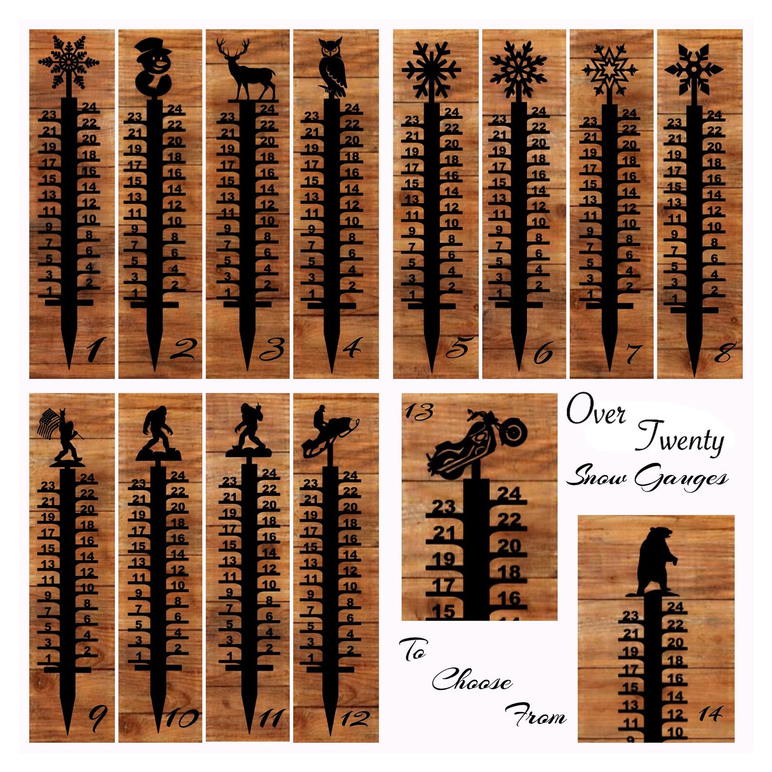 24 Snow Gauge Metal Snow Gauge Snow Ruler Snowmobile - Etsy