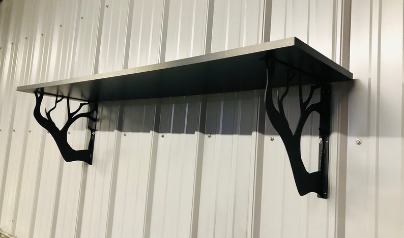 Metal Shelf Brackets, Tree Branch Brackets, Farmhouse Shelf Bracket ...