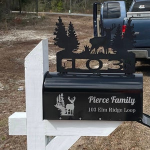 Buck Mail Box Topper, Address Plaque, Metal Mailbox Topper, Deer ...