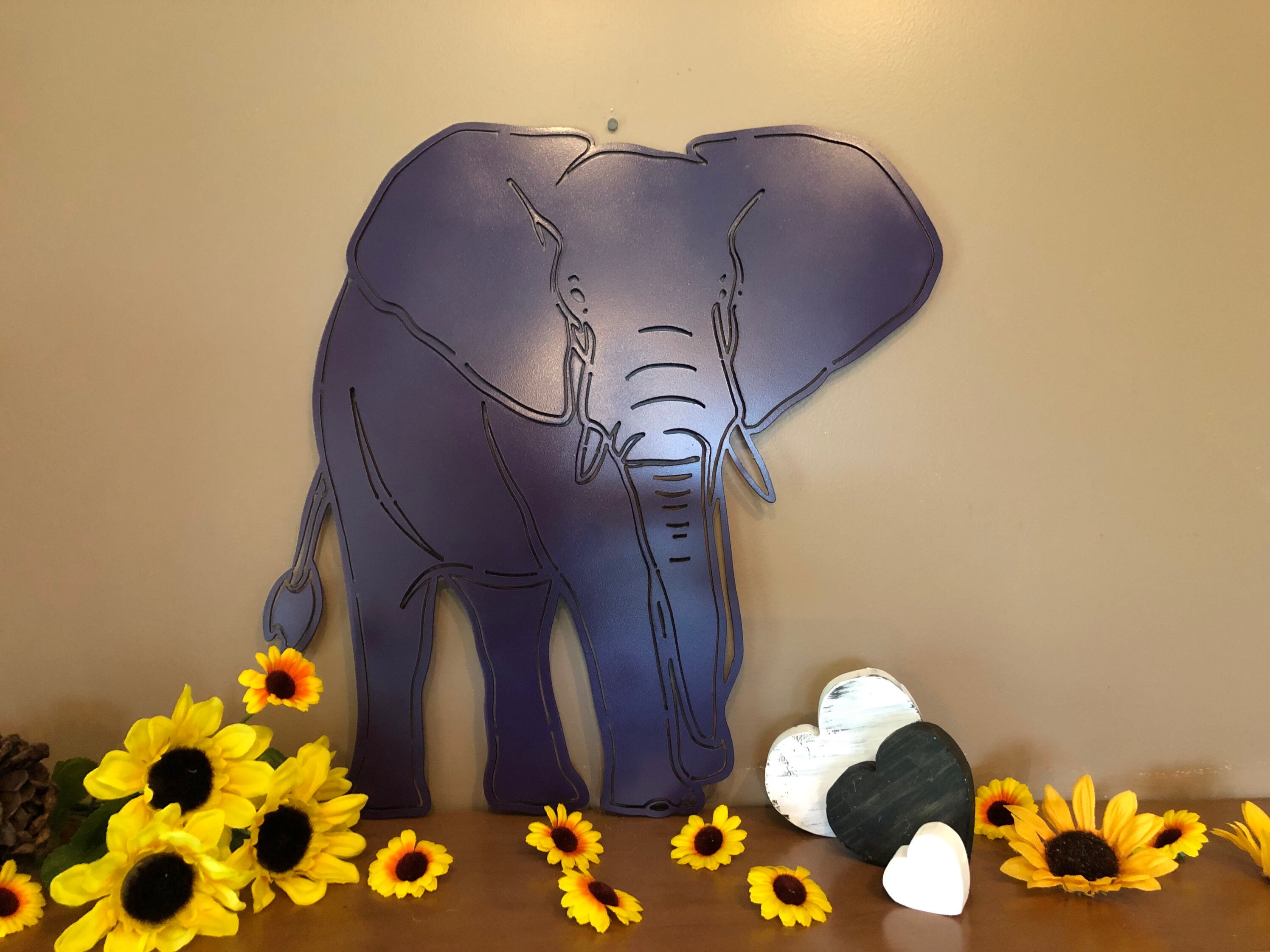 Elephant Metal Wall Art Elephant Decor Elephant Sign Metal | Etsy