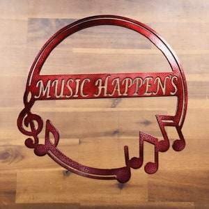 Musical Note Monogram, Personalized Music Notes Metal Sign, Music ...