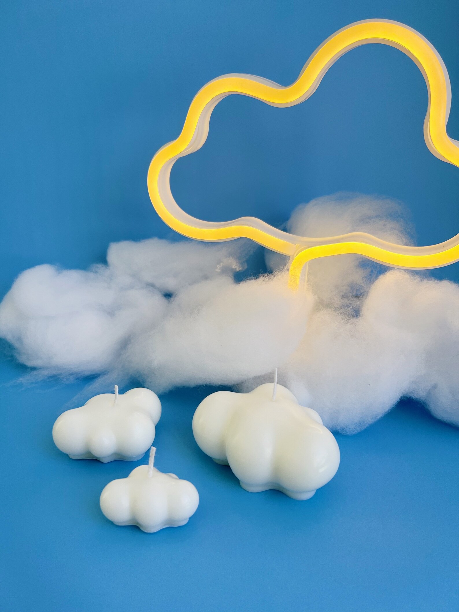 Set of 3 Cloud Candles Aesthetic Candles Pop of Color - Etsy