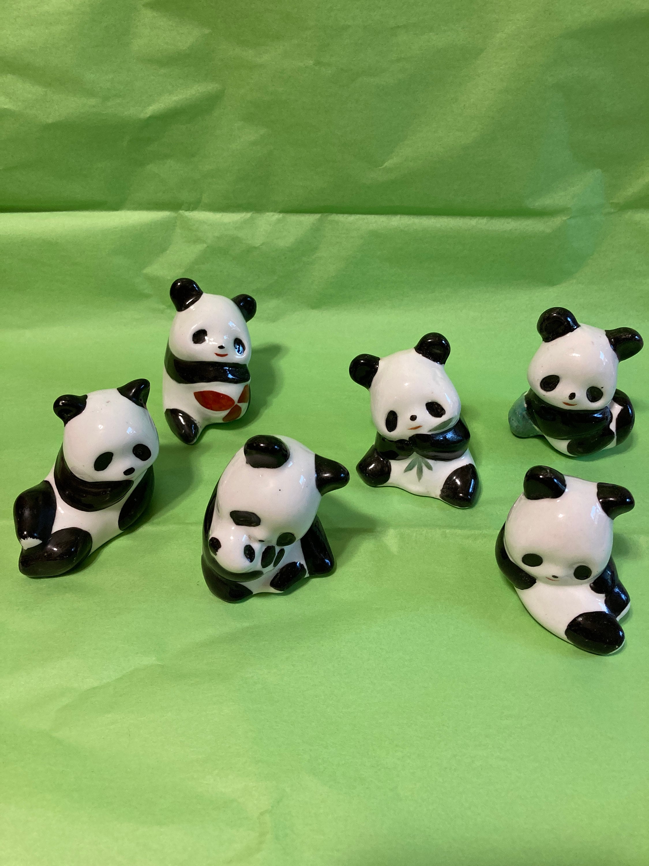 Set of 6 Vintage Panda Figurines - Collectables - Gift for the Panda ...
