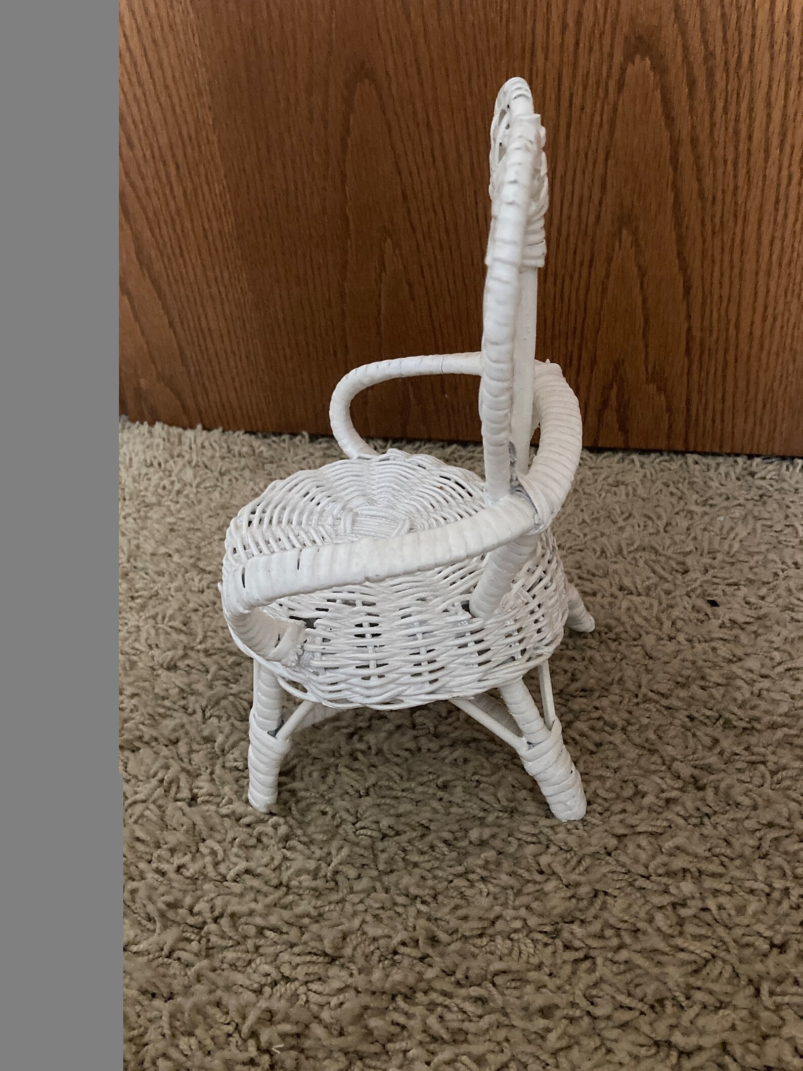 Vintage White Wicker Doll Chair - Etsy