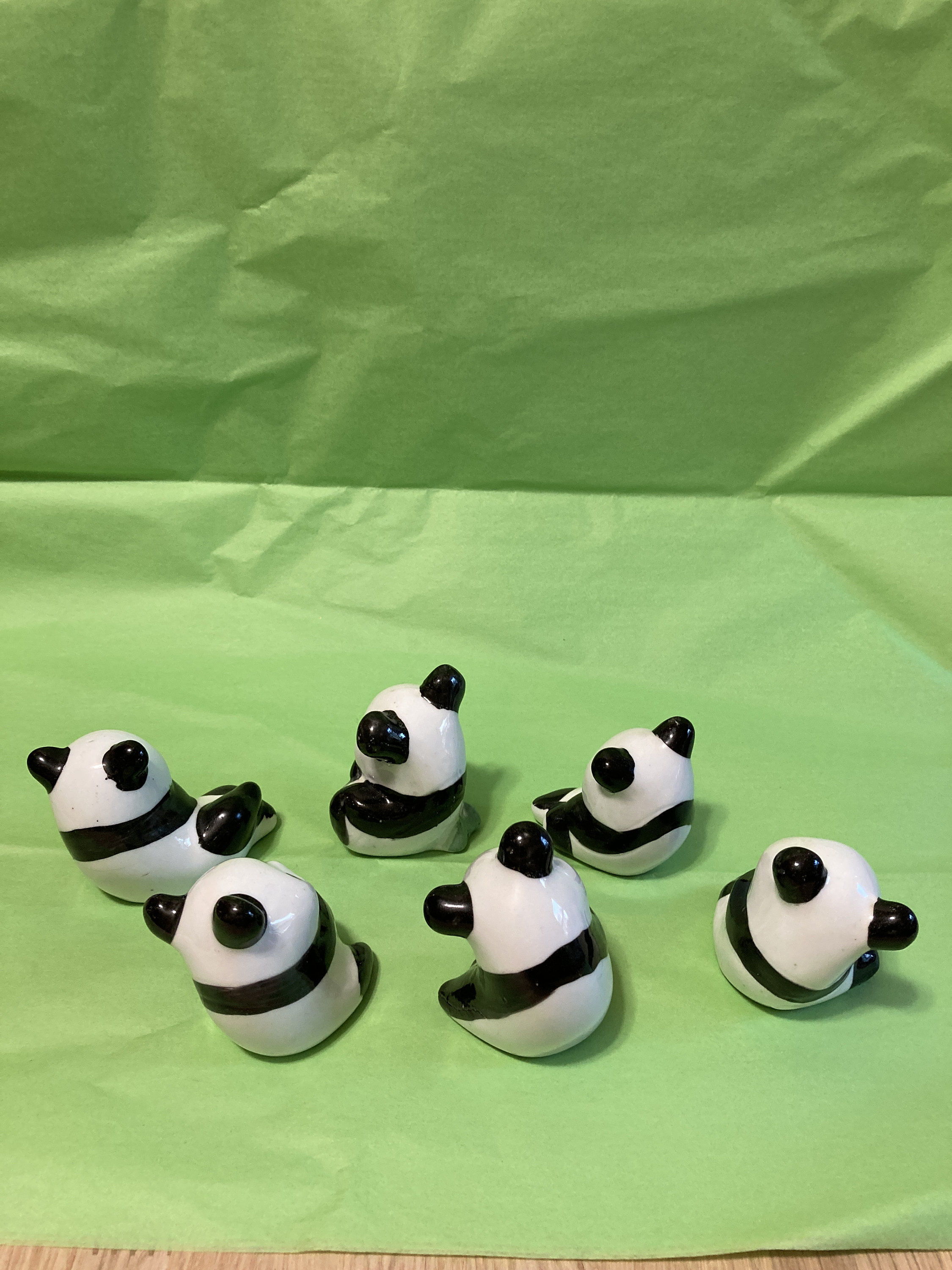 Set of 6 Vintage Panda Figurines - Etsy