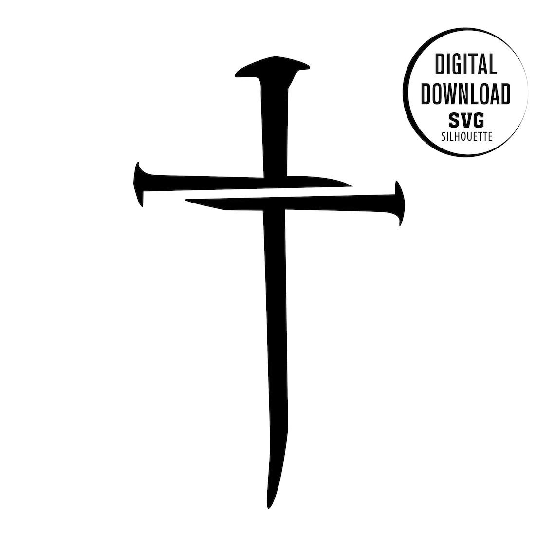 Nail Cross SVG Instant Digital Download | Etsy