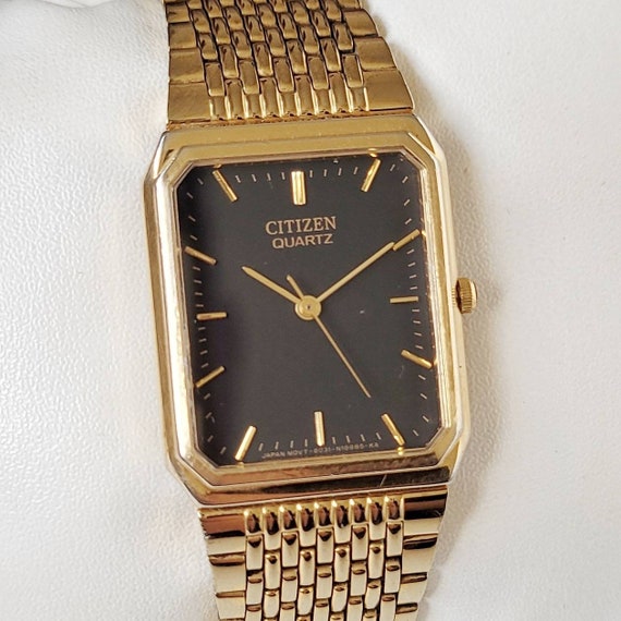 Vintage Citizen Tank Black&Gold 90s High Condition - Gem