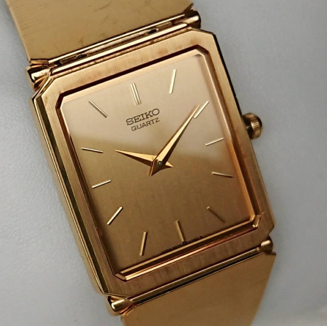 Vintage Seiko Tank Gold all original 80s Unique | Etsy