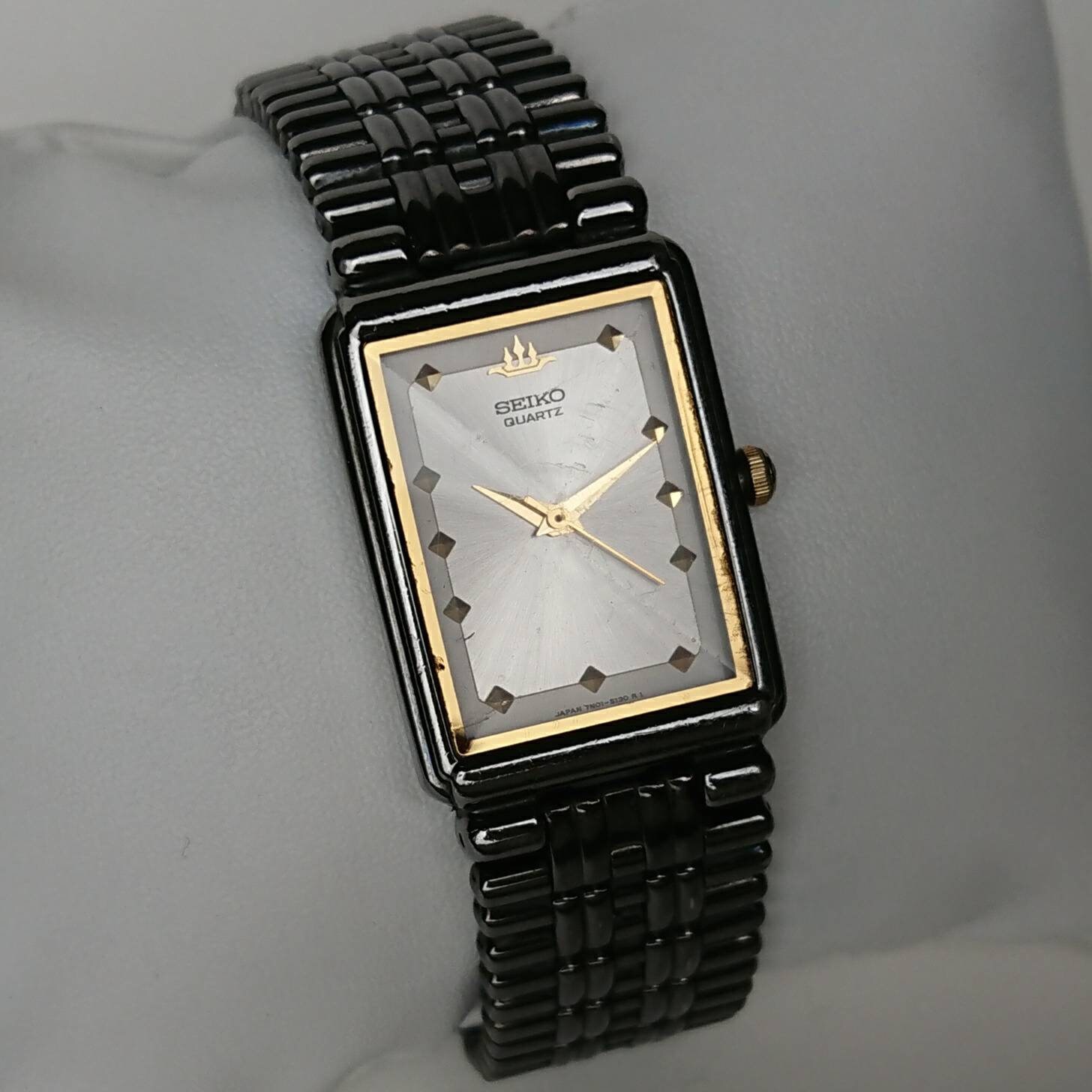 Vintage Seiko Tank Gold&gray 80s Unique | Etsy