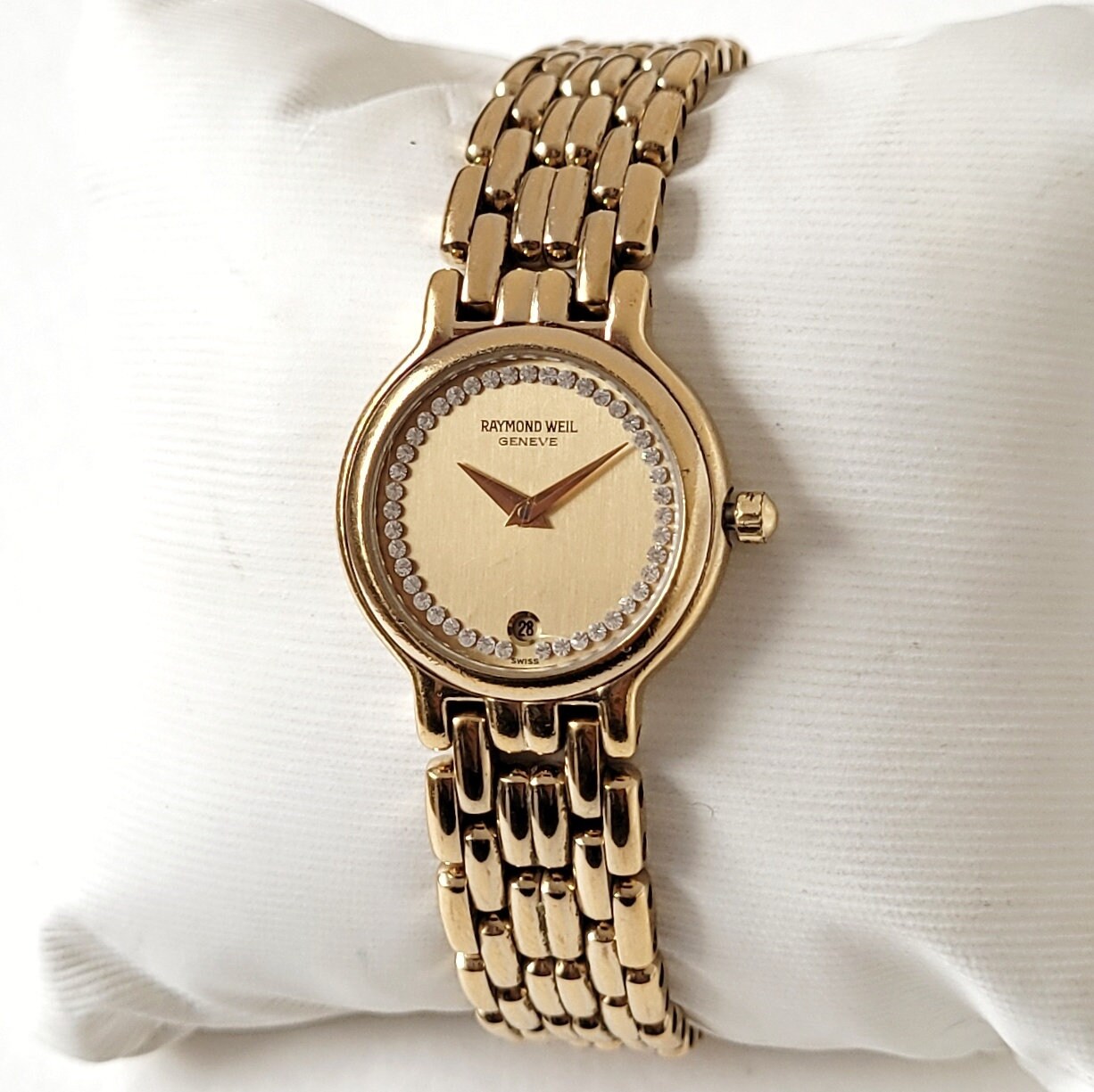 Vintage Raymond Weil Ladies Watch 1990s | Gold With Diamonds | Quartz ...