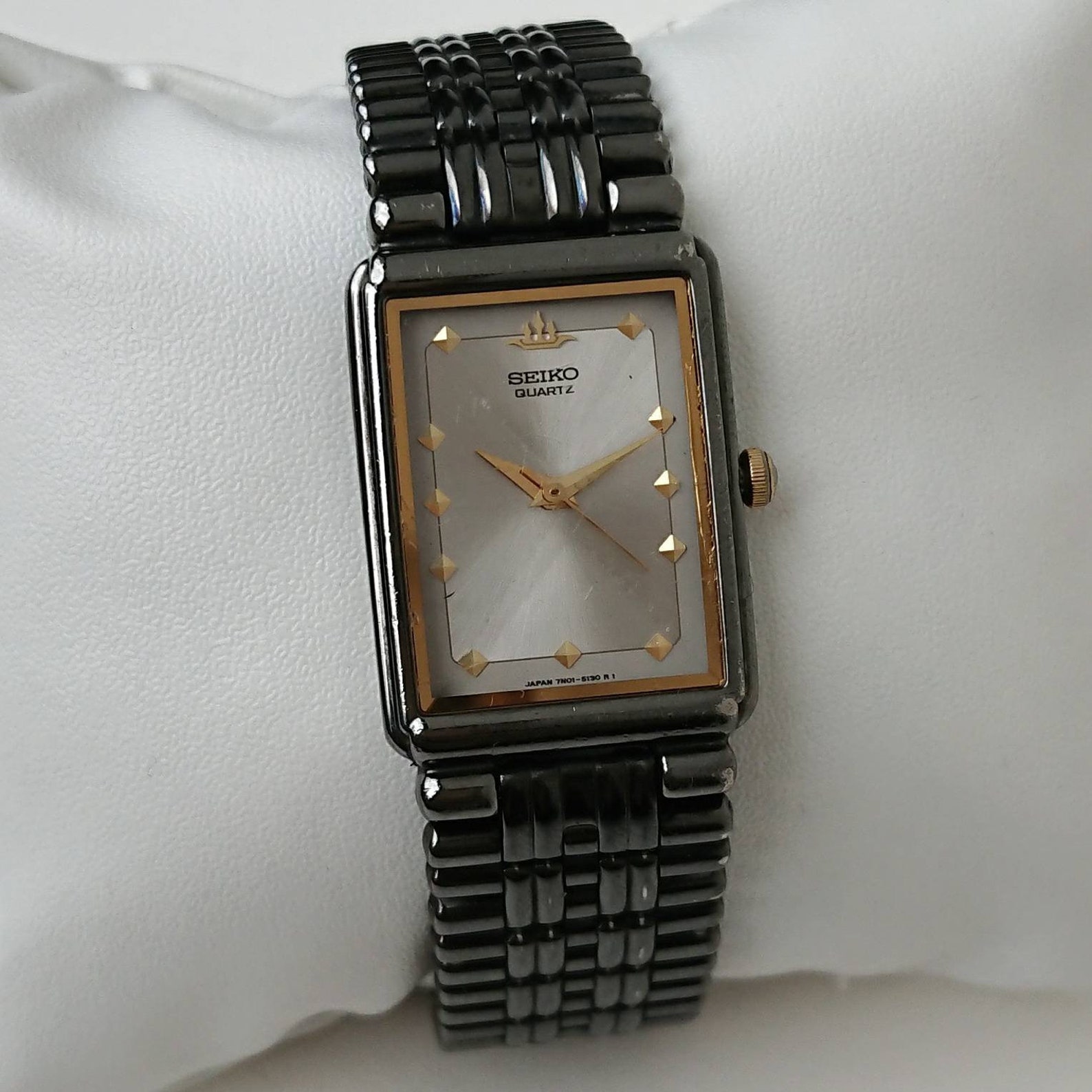 Vintage Seiko Tank Gold&gray 80s Unique | Etsy