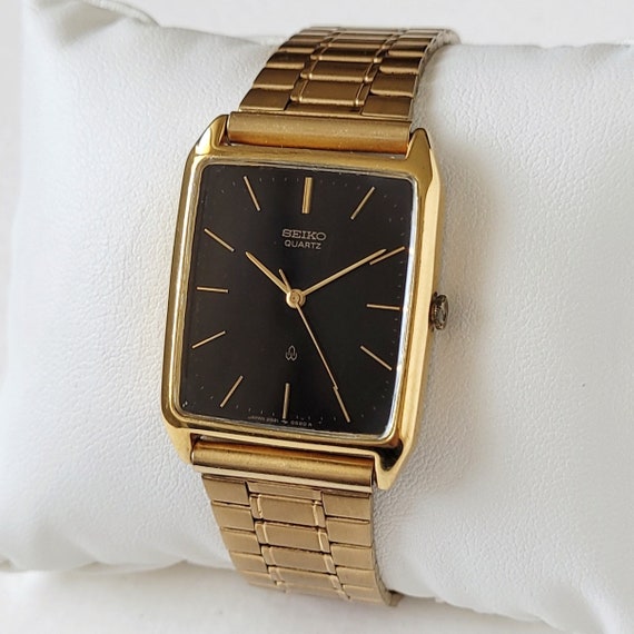 Vintage Seiko Tank Black&Gold 90s Unique - Gem