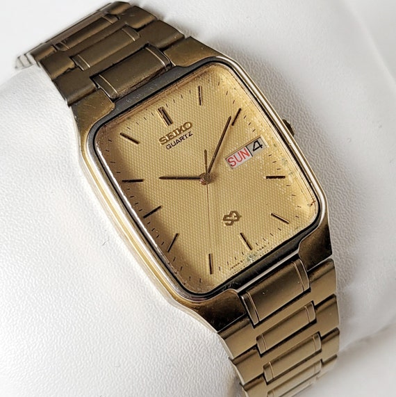 Vintage Seiko Rectangular Day Date 90s all original - Gem
