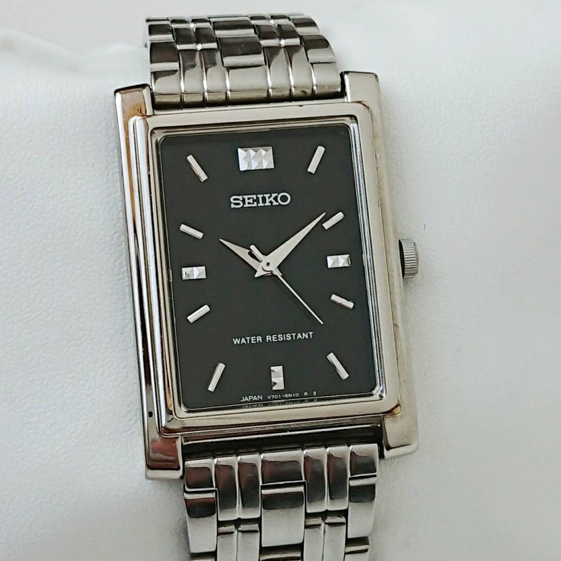 Vintage Seiko Tank Black 80s Ultra Rare | Etsy
