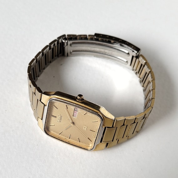 Vintage Seiko Rectangular Day Date 90s all original - Gem
