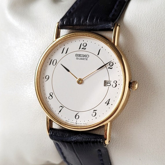 Vintage Seiko Gold Classic Dress Watch 90s Ultra Rare - Gem