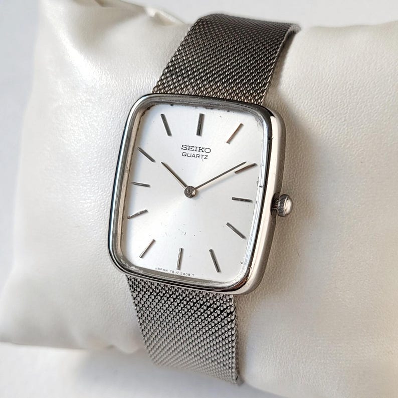 Vintage Seiko Tank With Integrated Mesh Bracelet 90s Unique - Etsy