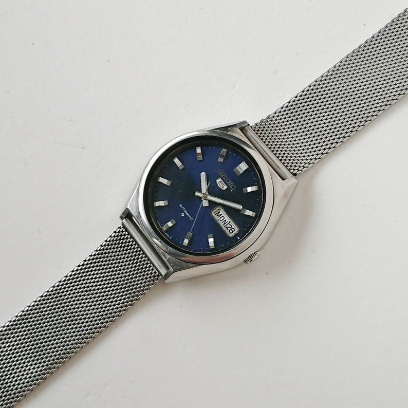 Vintage Seiko 5 Dark Blue 70s Ultra Rare - Etsy