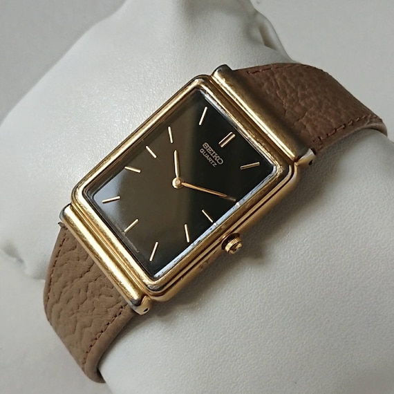 Vintage Seiko Black&Gold Tank 90s Unique! - Gem