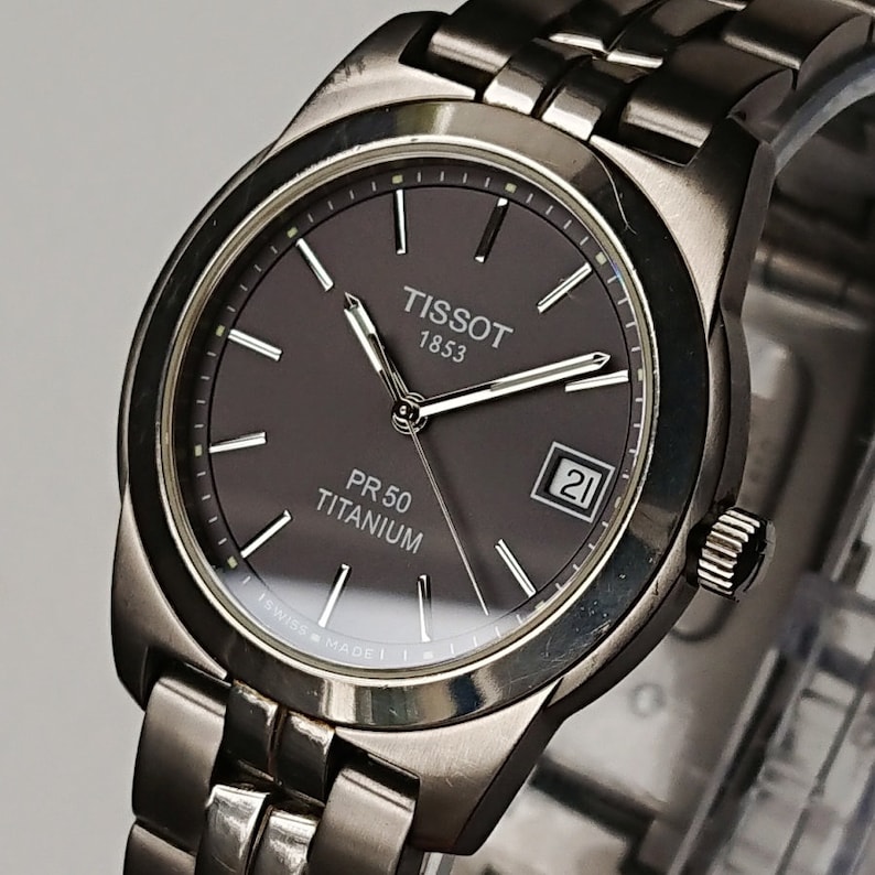 Vintage Tissot PR50 Titanium Rare Grey Dial | Etsy