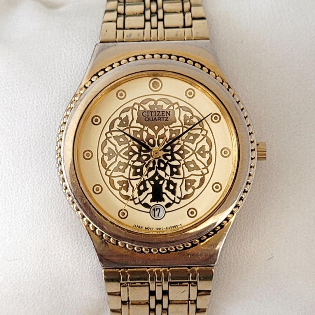 Vintage Citizen Gold 90s Unique¡ - Etsy