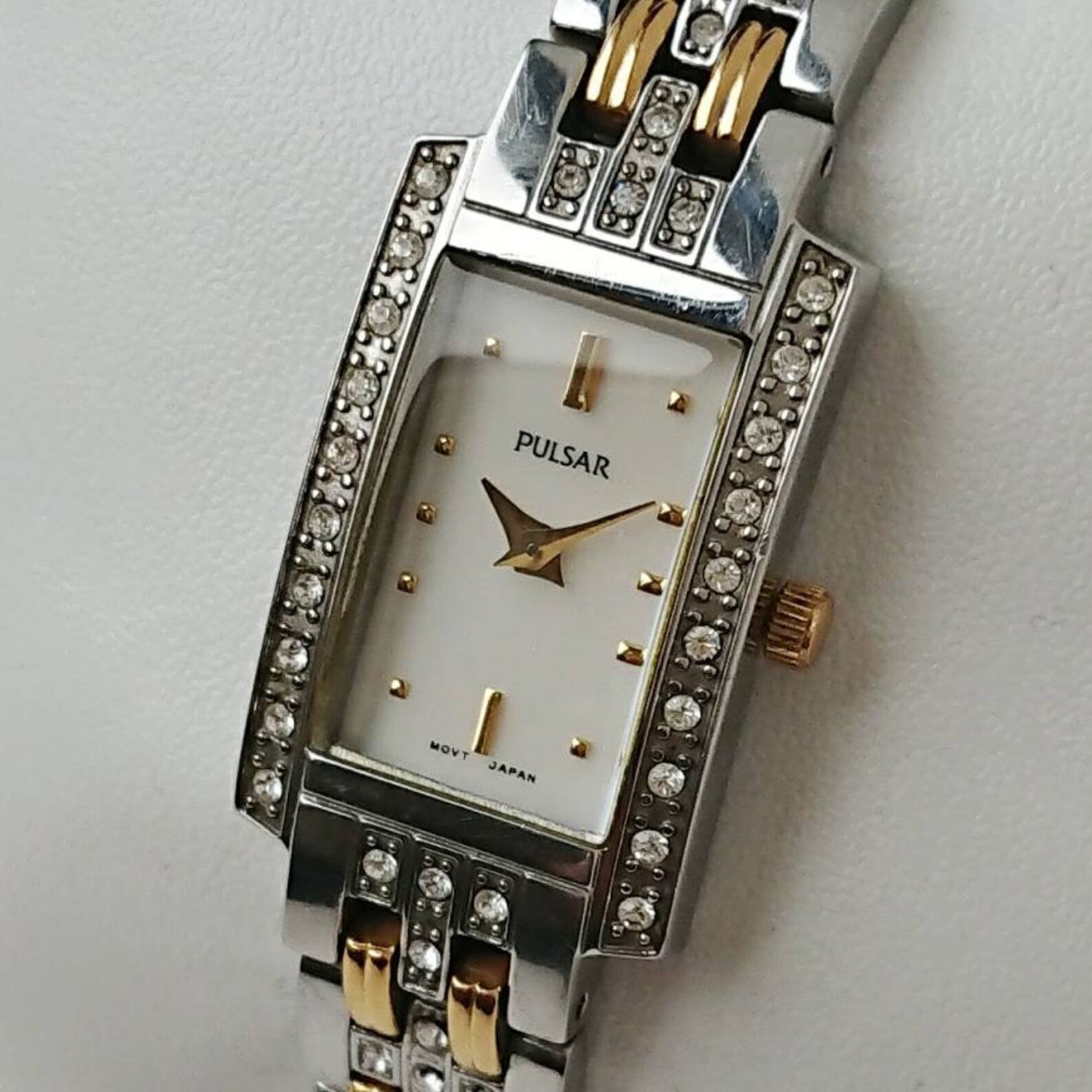 Vintage Pulsar Tank Mother of Pearl Dial With Diamonds 90s All - Etsy