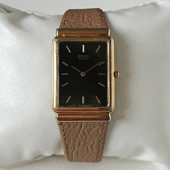 Vintage Seiko Black&Gold Tank 90s Unique! - Gem