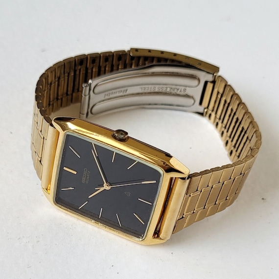 Vintage Seiko Tank Black&Gold 90s Unique - Gem