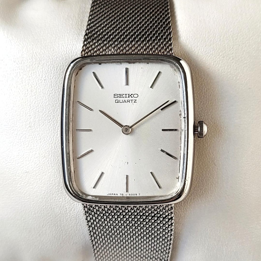 Vintage Seiko Tank With Integrated Mesh Bracelet 90s Unique - Etsy
