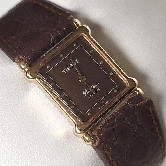 Vintage Tissot Tank 90s with Brown dial Unique! - Gem
