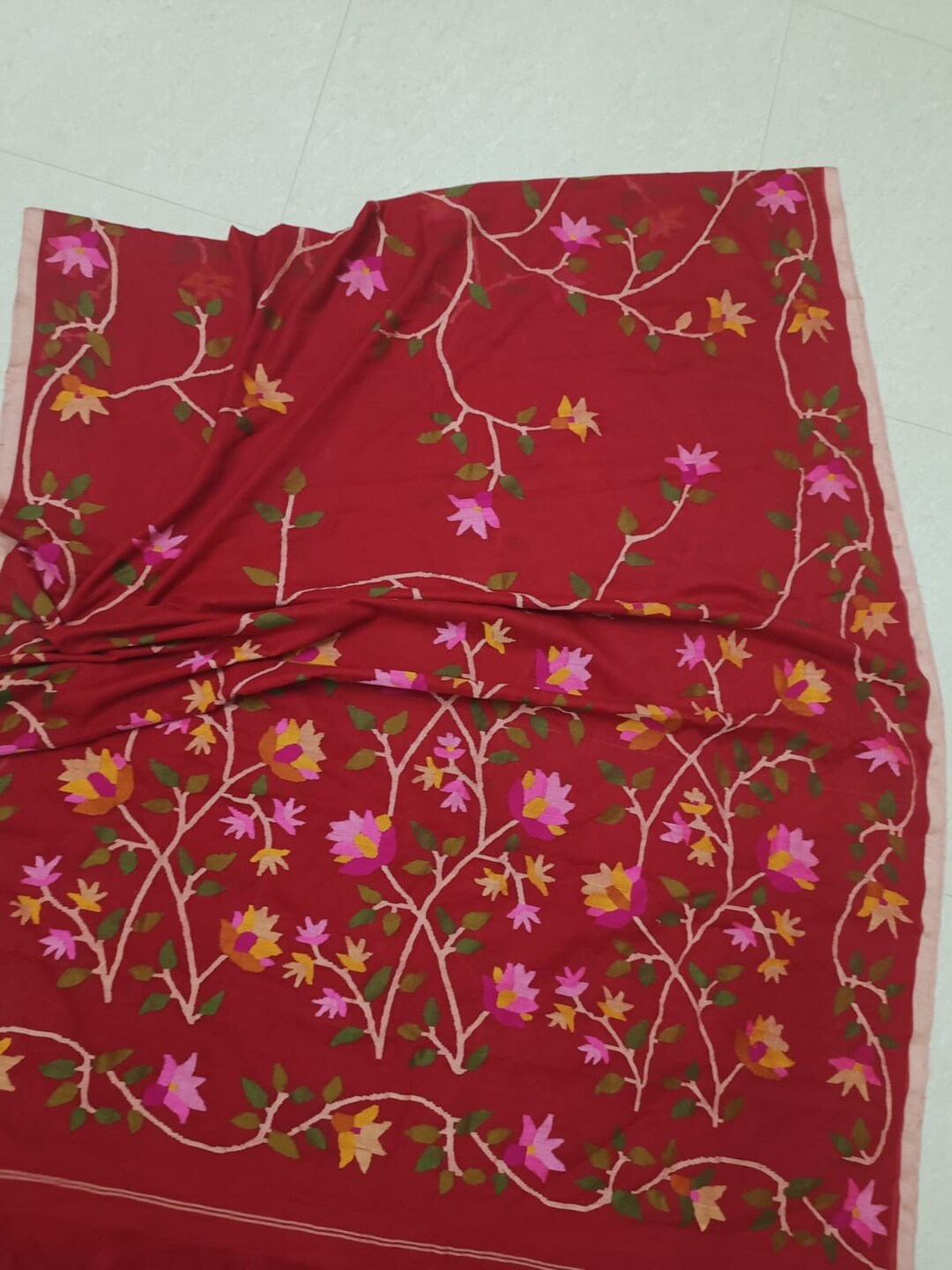 Original Muslin Silk Jamdani Saree With Blouse,bangal Handmade Pure ...