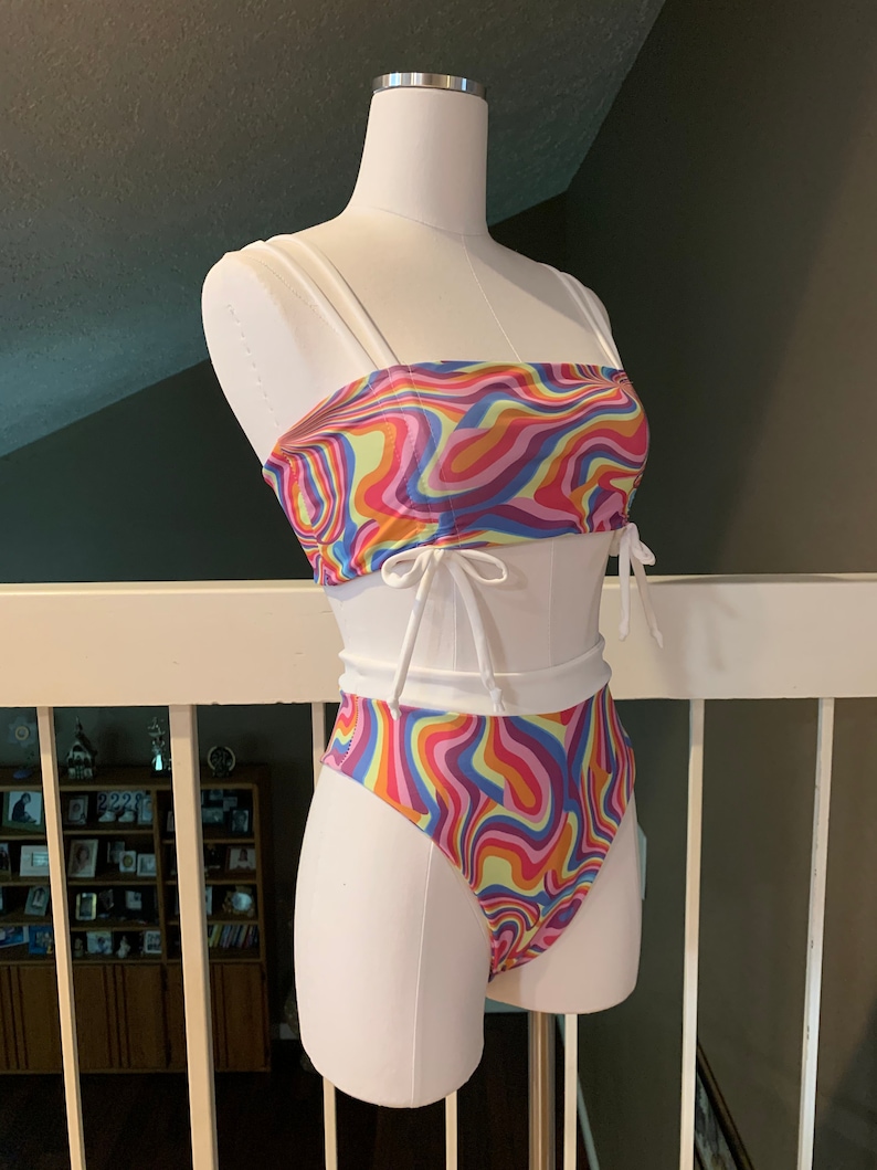 Rainbow Swirl Set/ Rave Outfit/ Festival Outfit/ Bathing Suit - Etsy