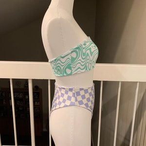Checkered Waves Set/ Rave Outfit/ Festival Outfit/ Bathing Suit - Etsy