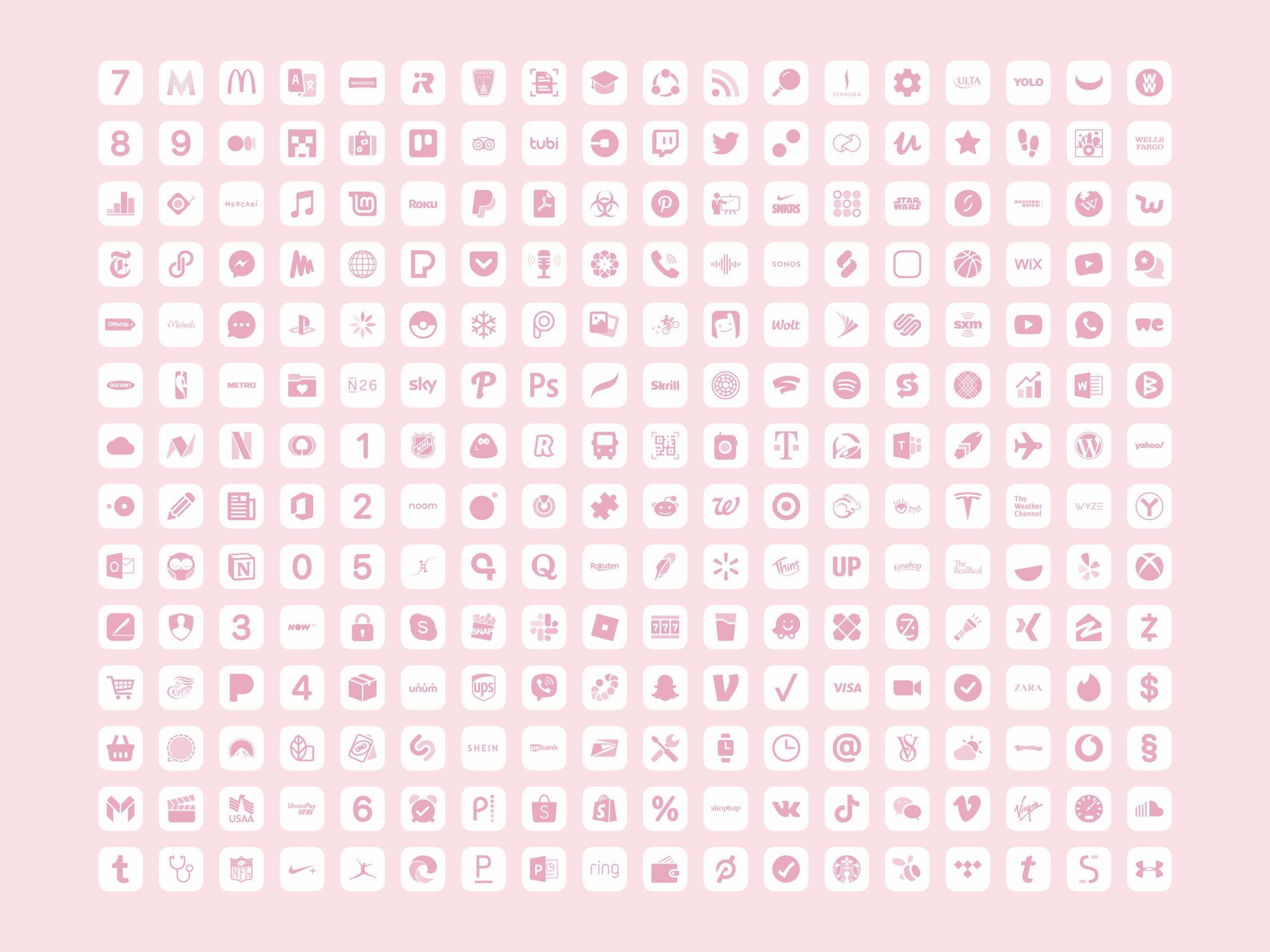 500 Pink App Icon Covers for iOS Home Screen iPhone and iPad - Etsy España