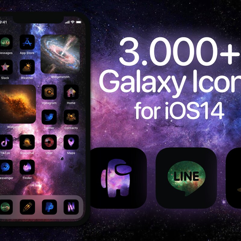Galaxy App Icons - Etsy
