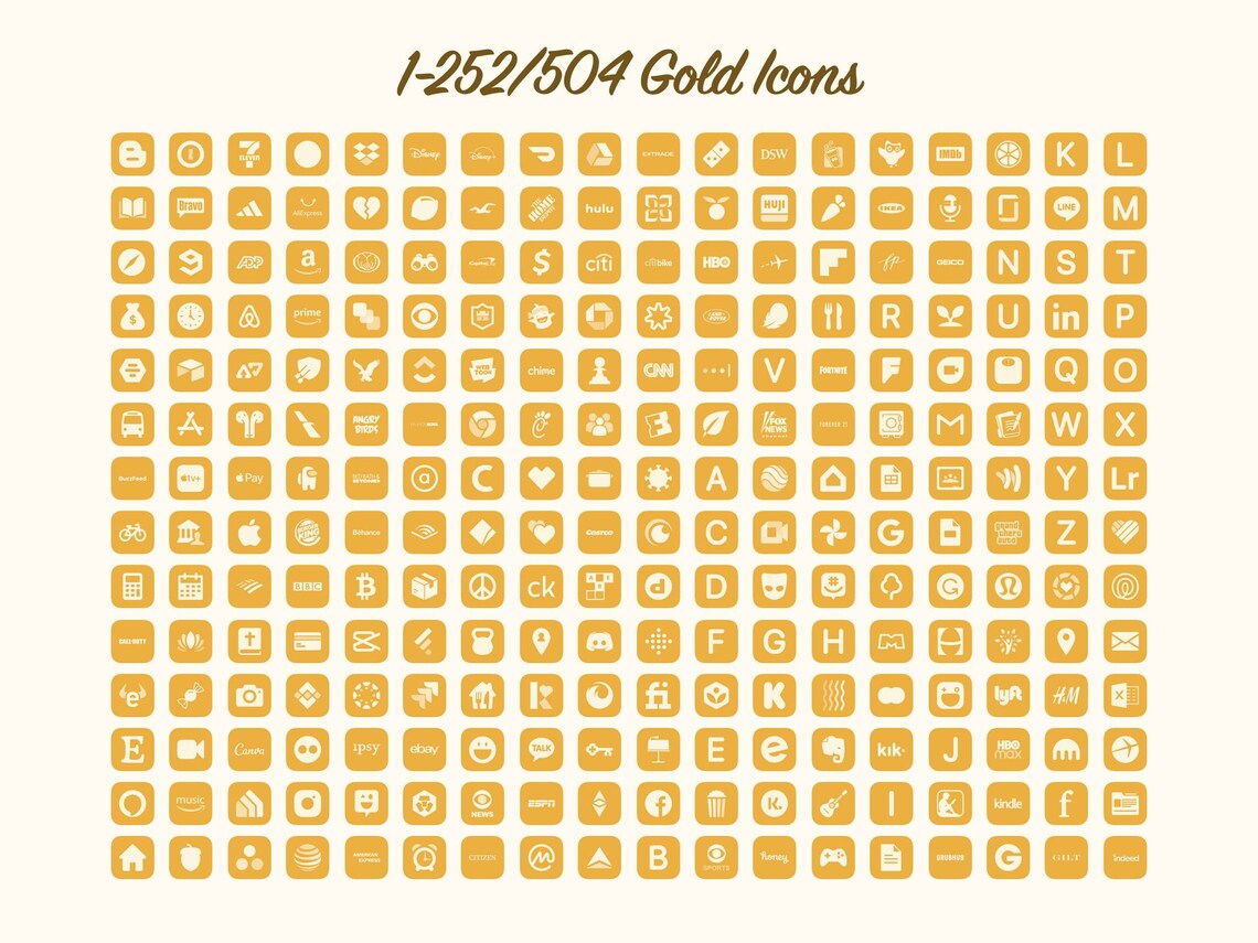 Ios Yellow App Icons Pack for Your Iphone 2 000 App Covers | Etsy