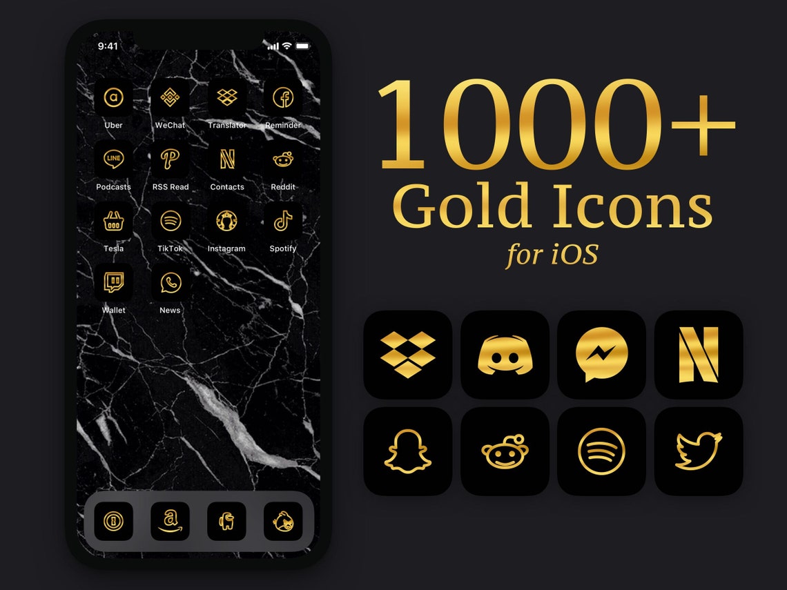 Luxurious Gold App Icon covers pack for Fancy and fashionable | Etsy