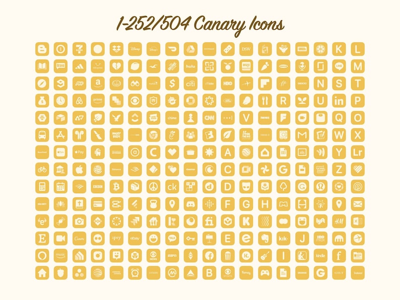 Ios Yellow App Icons Pack for Your Iphone 2 000 App Covers - Etsy