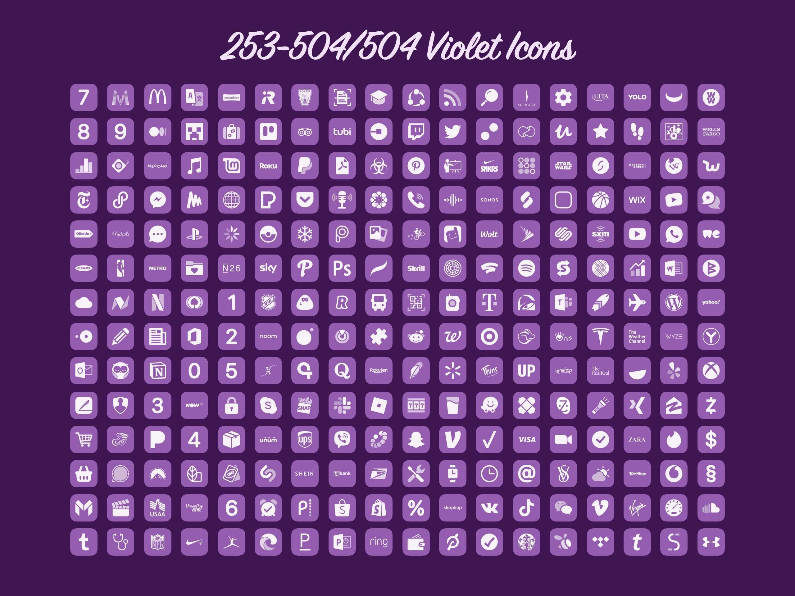2 000 Purple App Icons Bundle for your iOS 14 Home Screen | Etsy