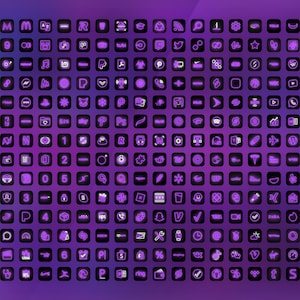 500 Purple Neon Ios App Icon Pack Magenta Neon Aesthetic for iPhone ...