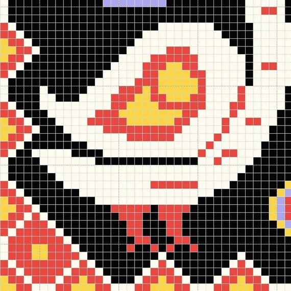 Digital Prints Art & Collectibles pixel work stitch pattern 2 swan ...
