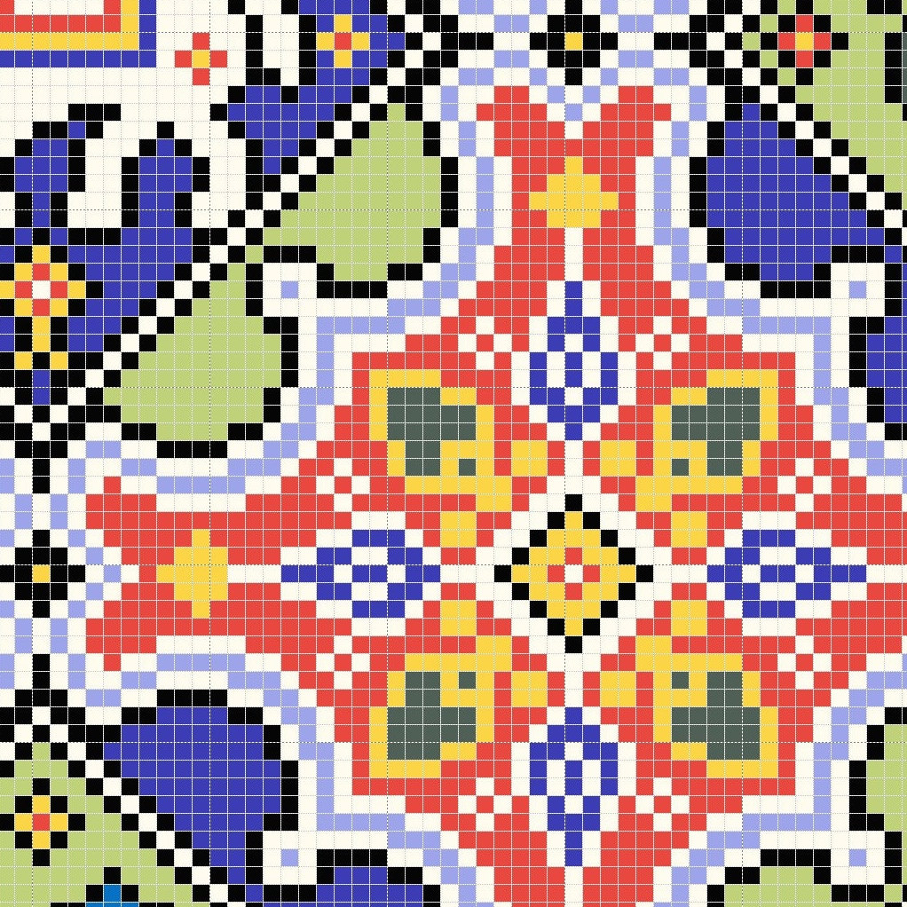 Digital Prints Art & Collectibles pixel work stitch pattern 2 swan ...