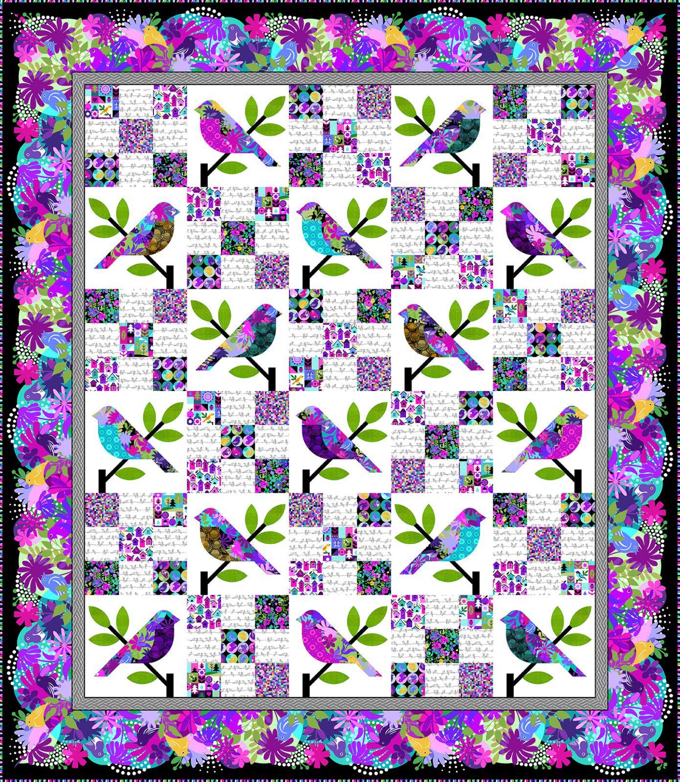 Flock Together Quilt Kit 79.5" X 91.5" - Collection by Jason Yenter for in the Beginning Fabrics ...