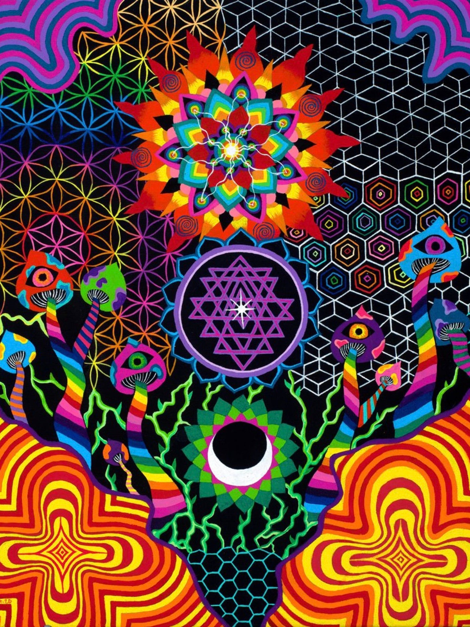 Trippy Psychedelic Painting - Etsy