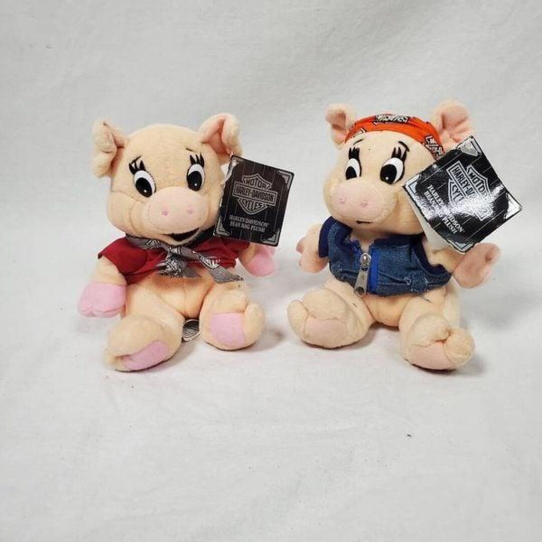 Harley Davidson 2 Stuffed Hogs Pigs Racer Punky - Etsy