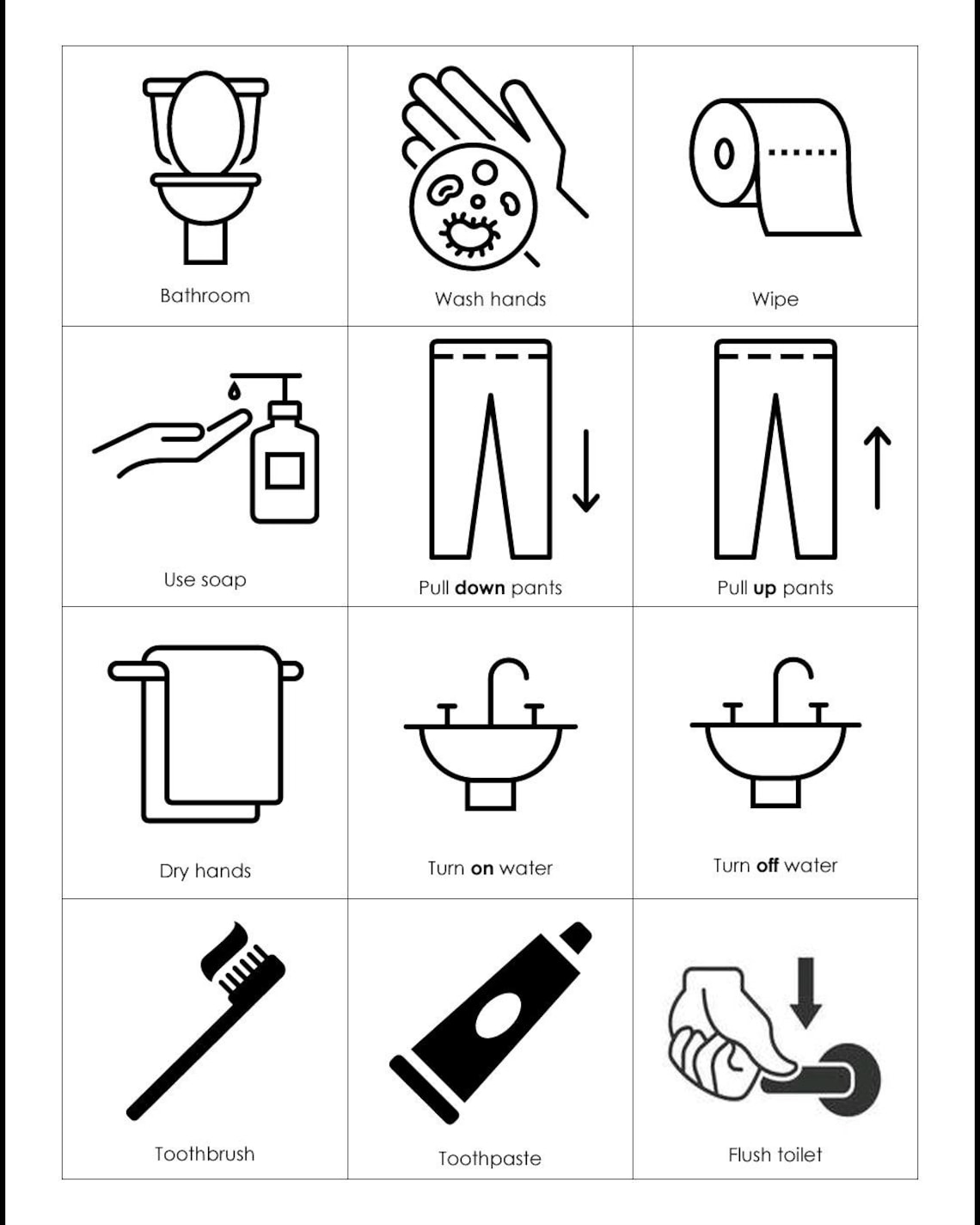 Bathroom Routine PEC Schedule Autism Resources Learning School Play ...
