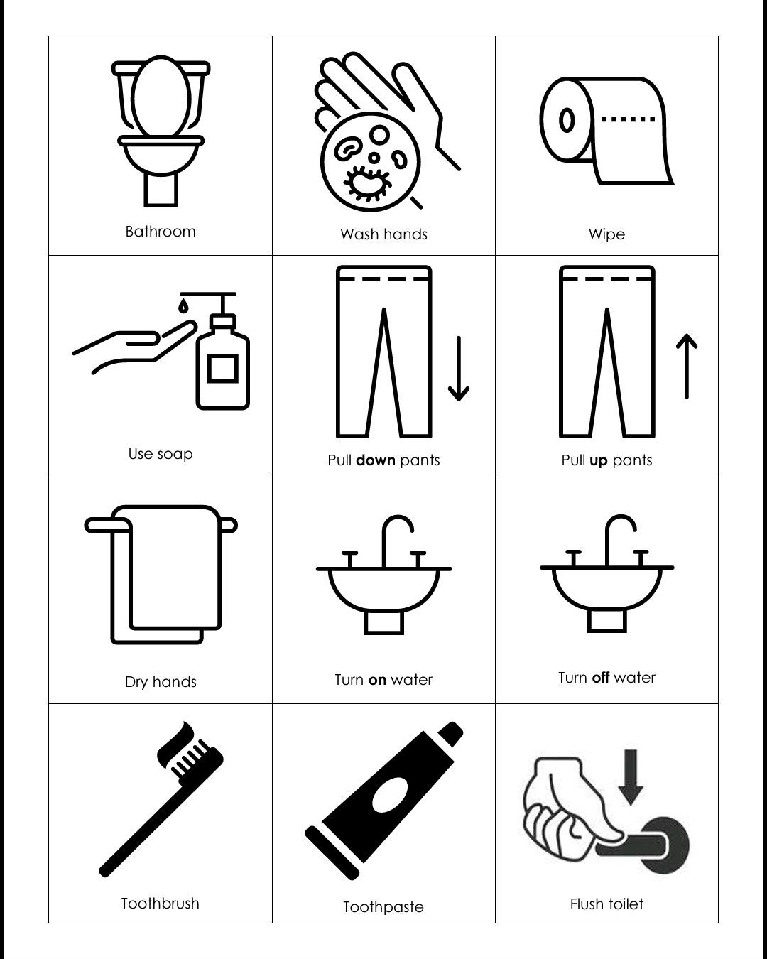 Bathroom Routine PEC Schedule Autism Resources Learning School Play ...