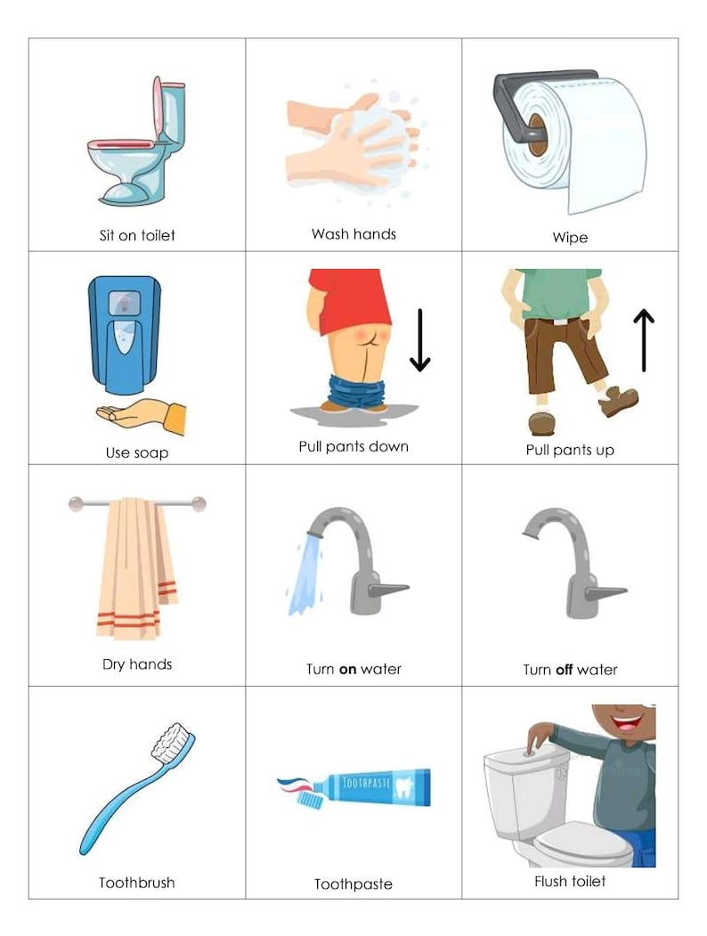 Bathroom Routine PEC Schedule Autism Resources Learning School Play ...