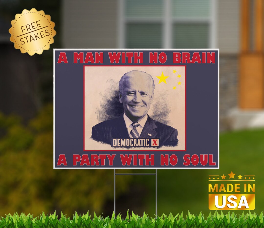 Brainless Biden Yard Sign With Metal H-stake - Etsy
