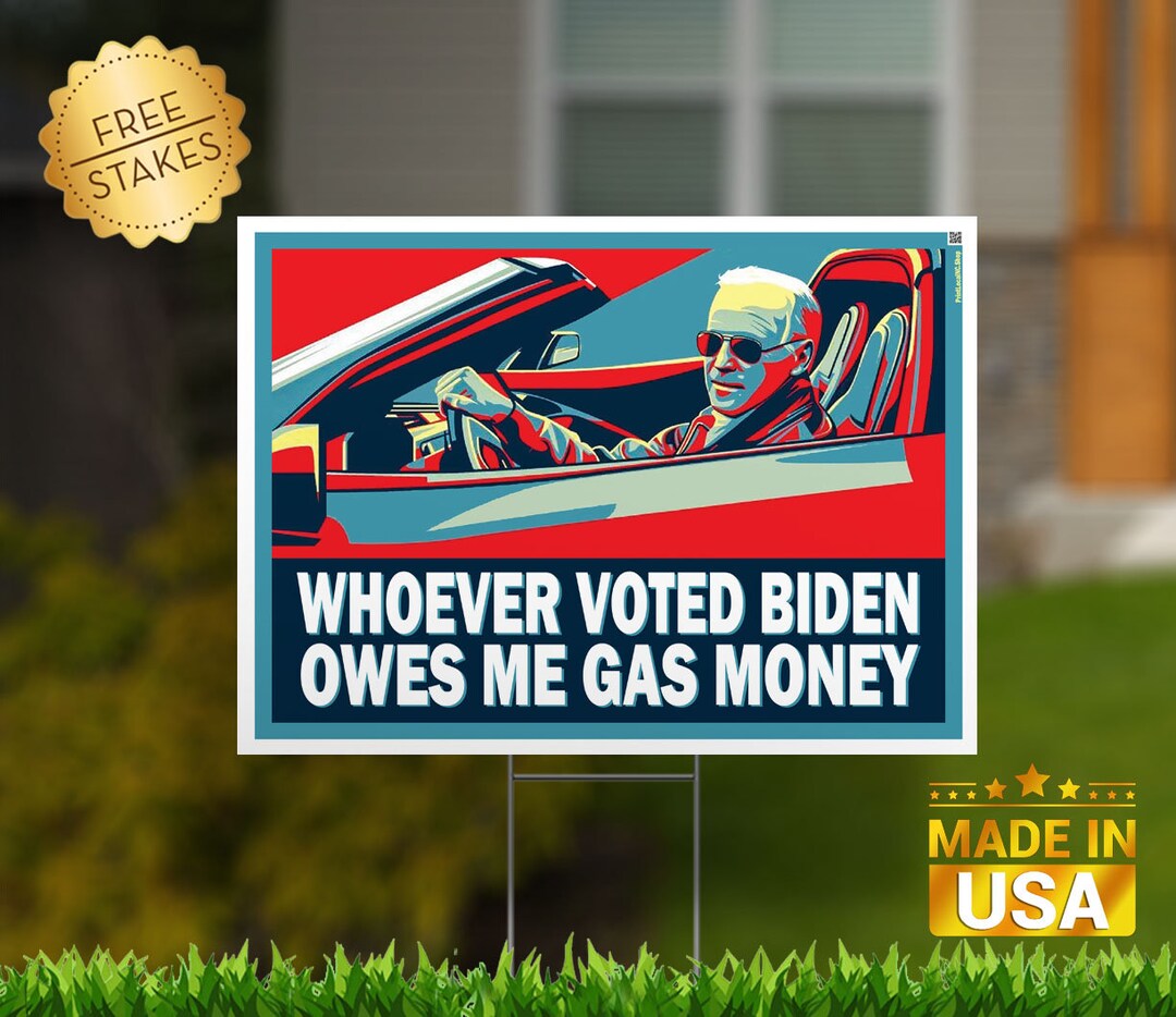 Ridin' With Biden tank on Empty Edition Yard Sign With Metal H-stake - Etsy
